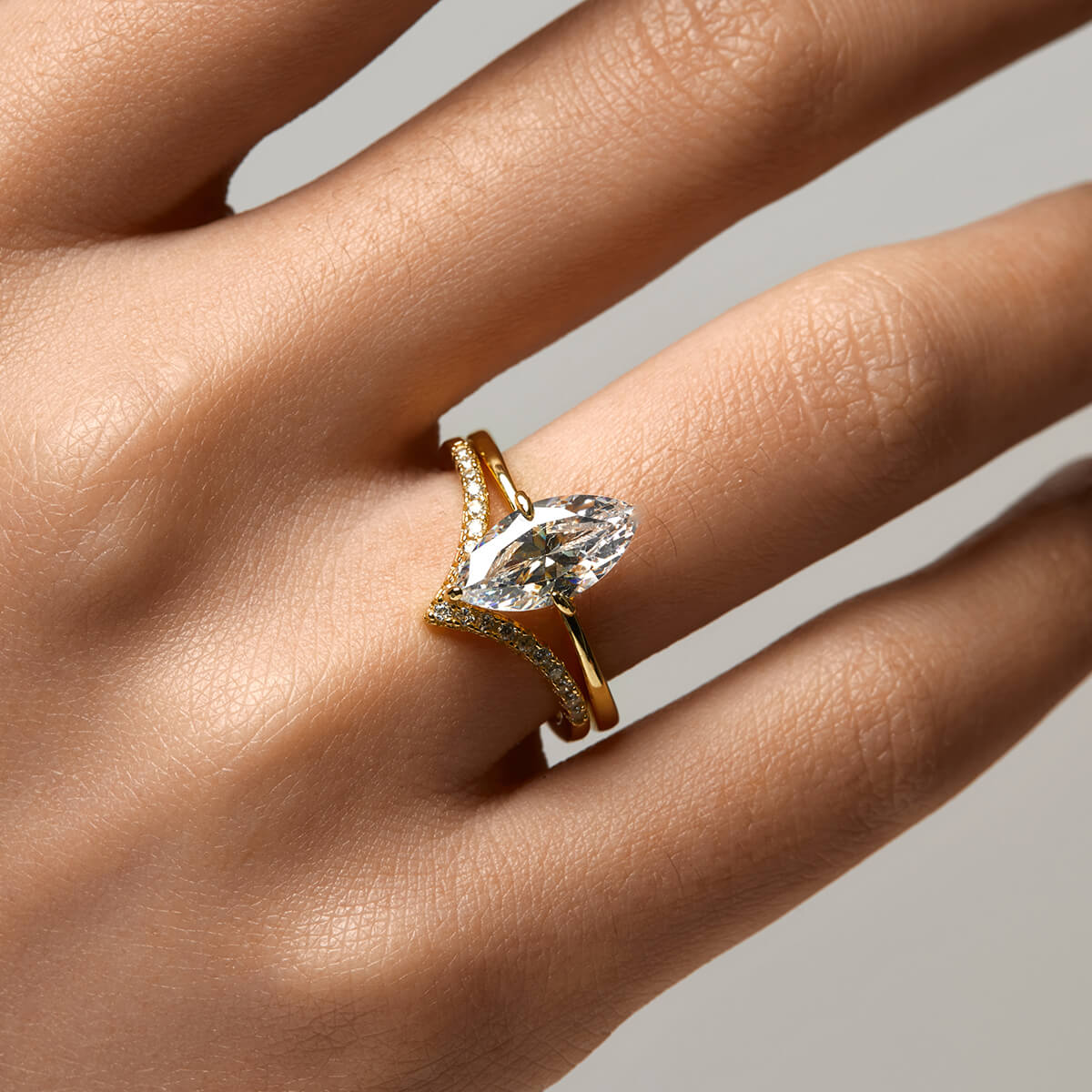 Pave CZ Wishbone V Shaped Stacking Ring - 925 Sterling Silver – OBJKTS ...