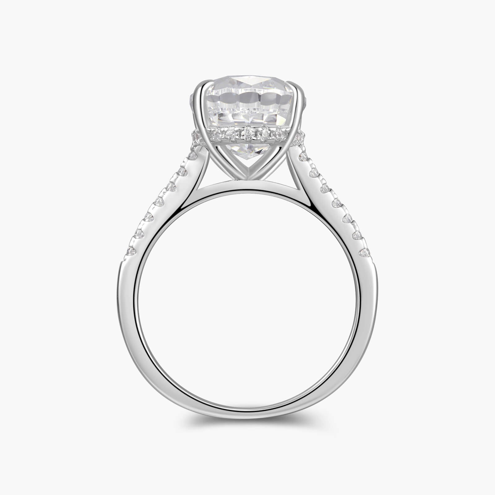 Magnum Ring, Sterling Silver Big Crushed Ice Oval Solitaire Ring ...