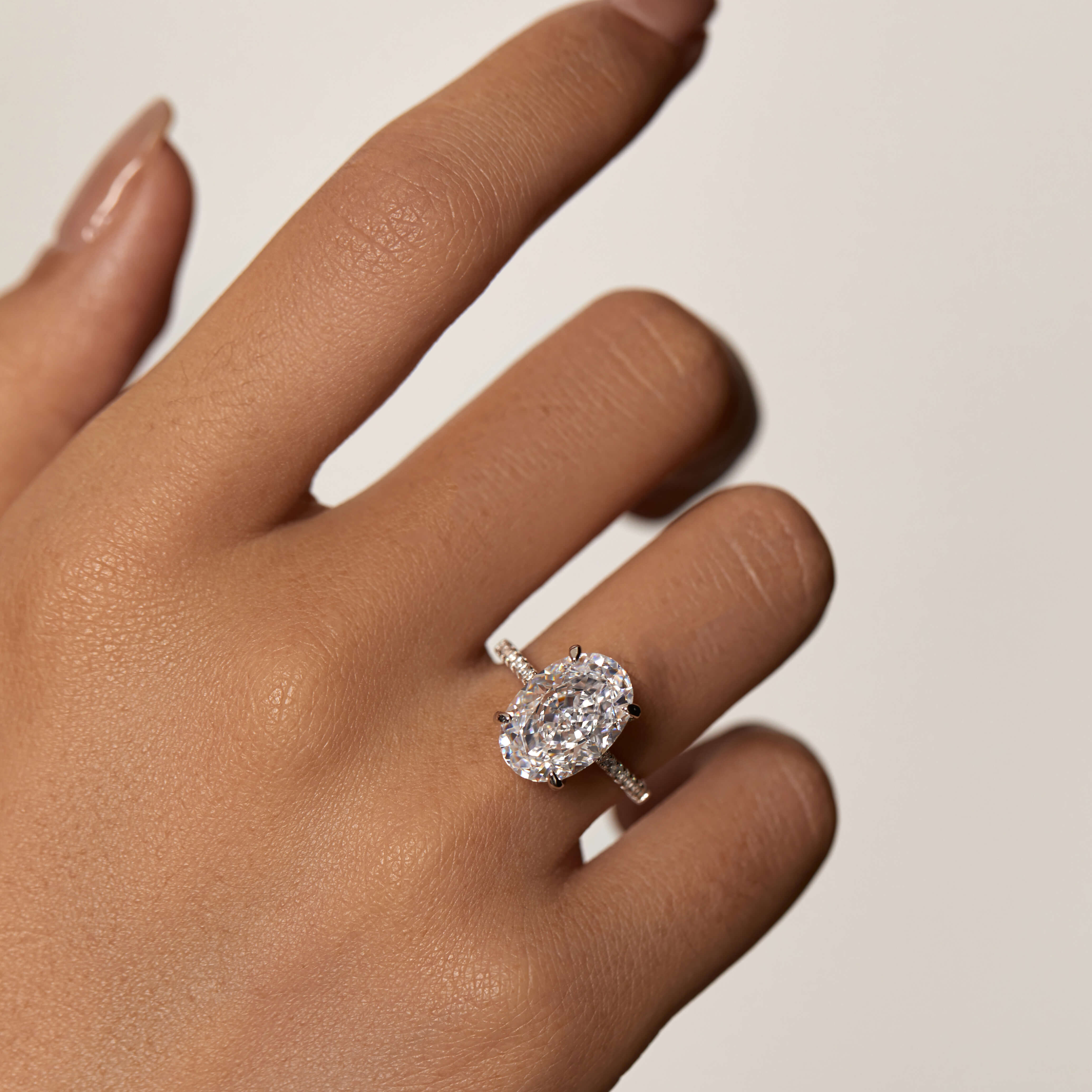 Magnum Ring, Sterling Silver Big Crushed Ice Oval Solitaire Ring ...