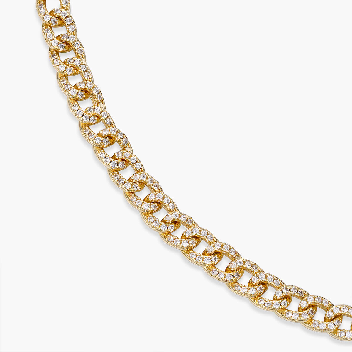 Pave Mini Curb Chain Necklace – OBJKTS Jewelry