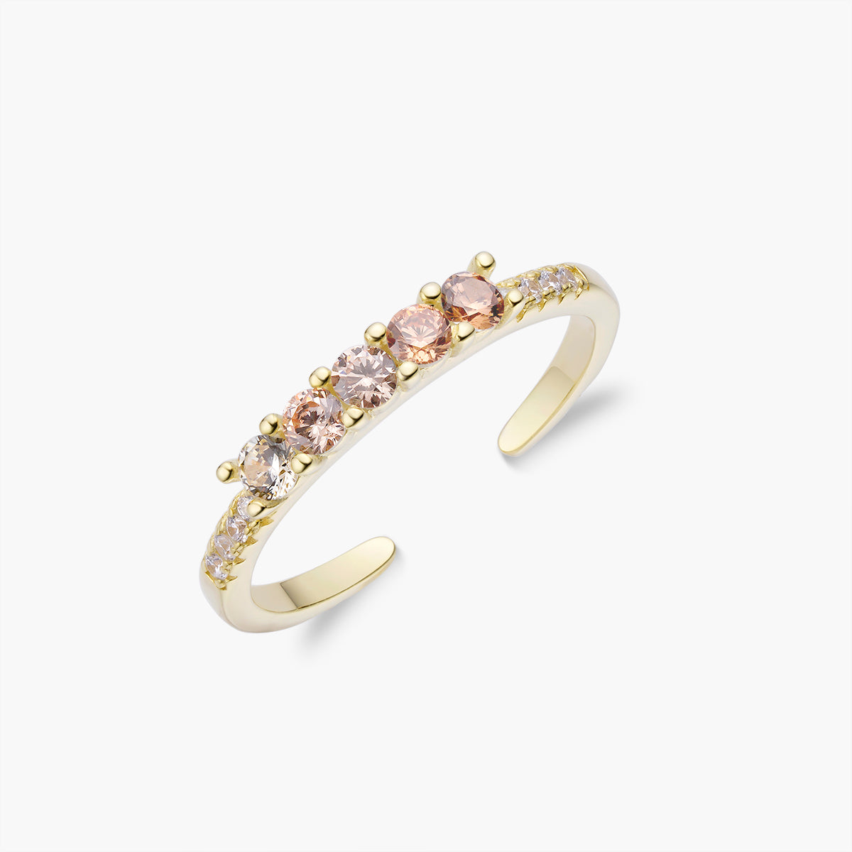Stackable dainty colourful gradient CZ stone ring, adjustable – OBJKTS ...