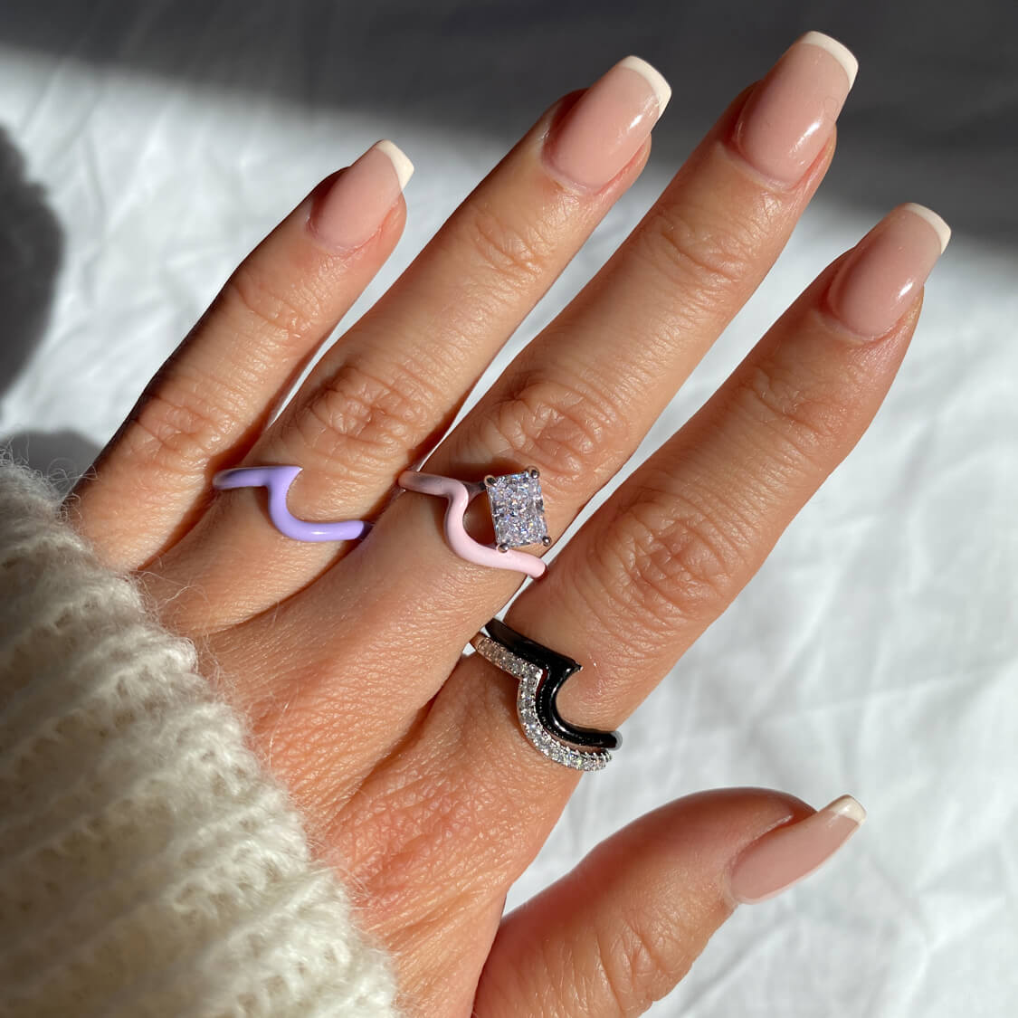 Enamel Wave Ring | Top Stacker – OBJKTS Jewelry