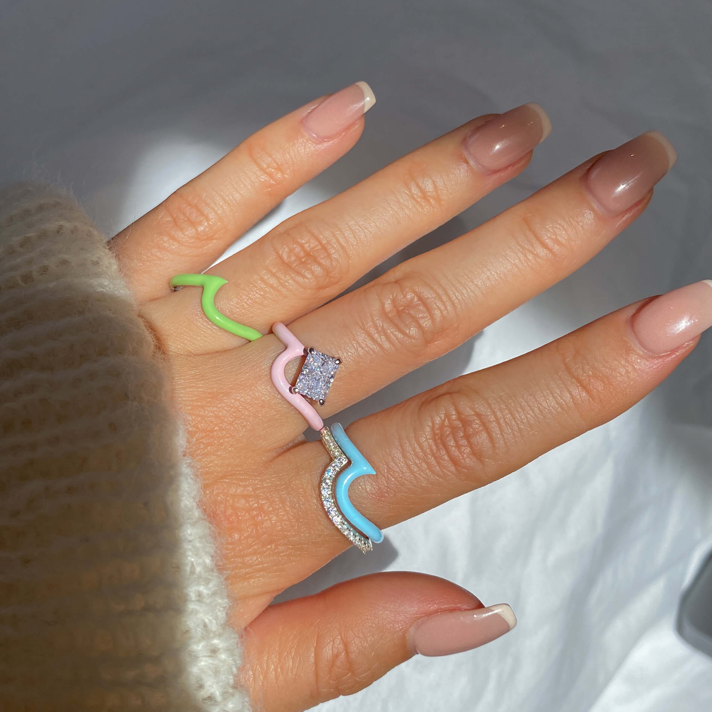 Enamel Wave Ring | Top Stacker – OBJKTS Jewelry