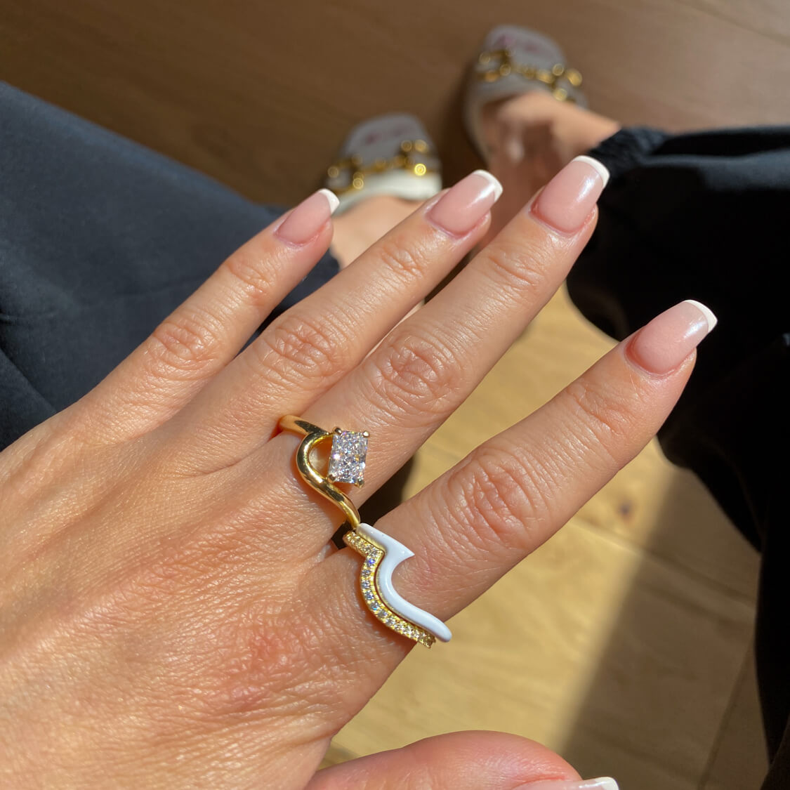 Enamel Wave Ring | Top Stacker – OBJKTS Jewelry