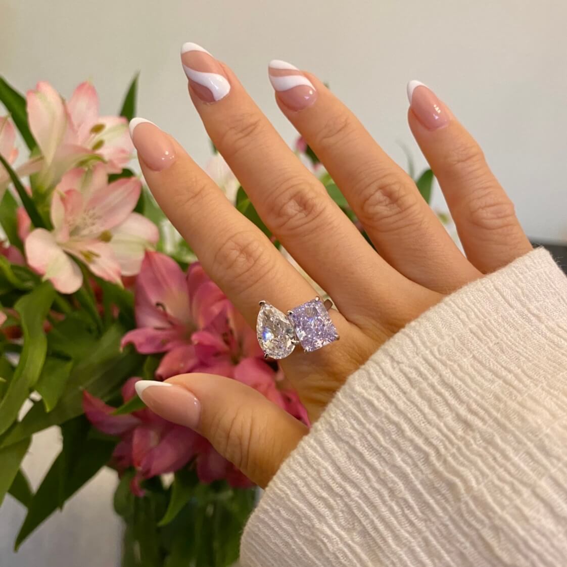 Doux Toi Et Moi, Big Fancy 5A Cubic Zirconia Gemstone Cocktail Ring ...