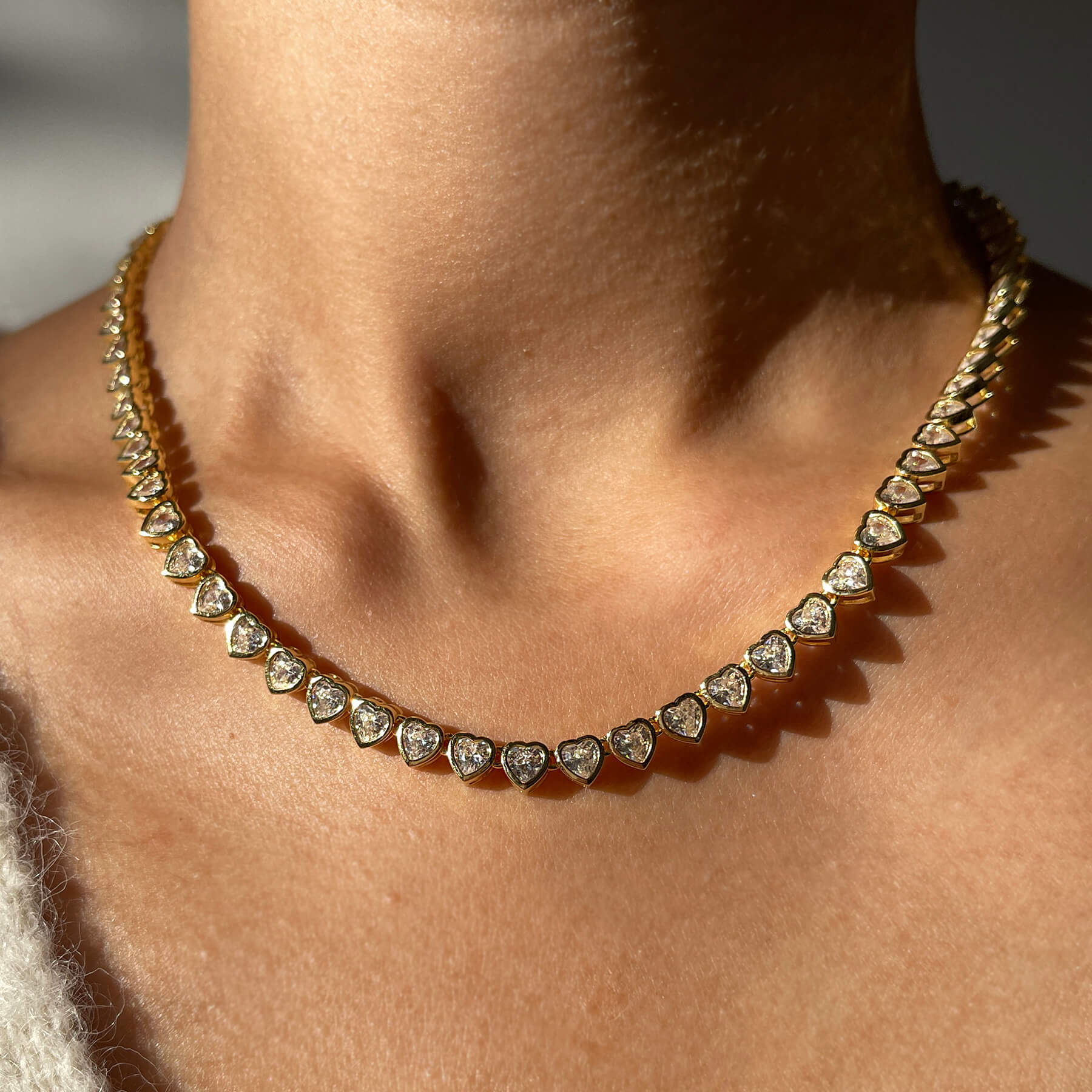 Heart Bezel Tennis Necklace – OBJKTS Jewelry